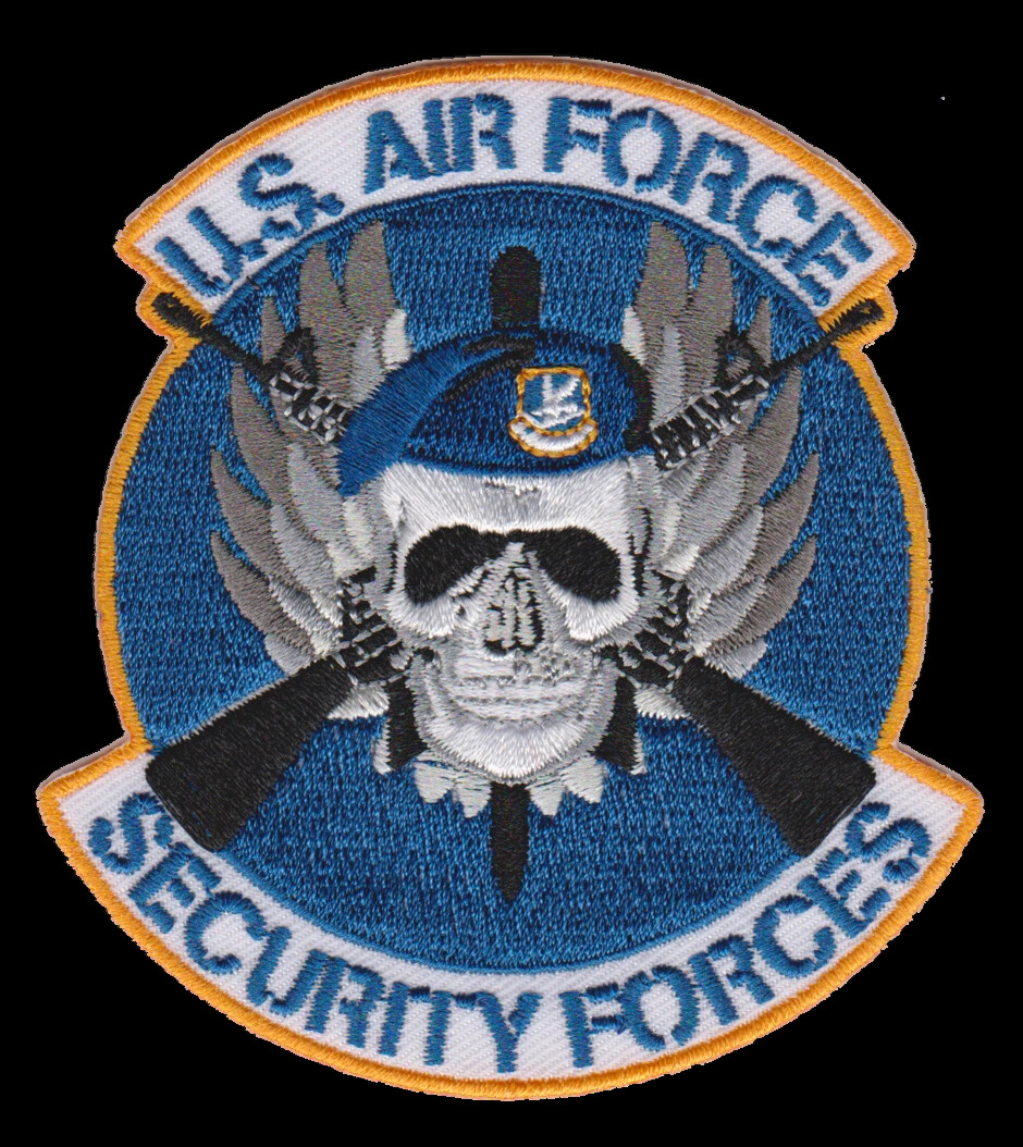 AIR FORCE USAF SECURITY FORCES SKULL CORSS BONES MILITARY EMBROIDERED ...
