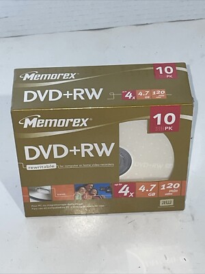 Memorex DVD+RW 10 Pack 4x | 4.7GB | 120min New Sealed | eBay
