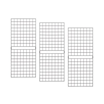 Econoco Portable 2’ x 5’ Black Grid Panels - Pack of 3 - PGP25B 2 ft x ...