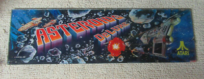 24-7 1/4 ATARI ASTEROIDS DELUXE PLEXI sign marquee ARCADE VIDEO GAME ...
