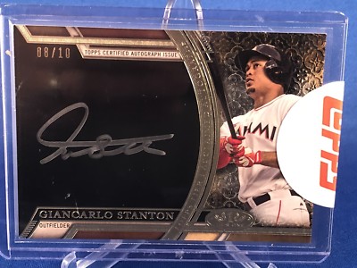 2015 Topps Tier One Giancarlo Mike Stanton Autograph Acclaimed Auto ...