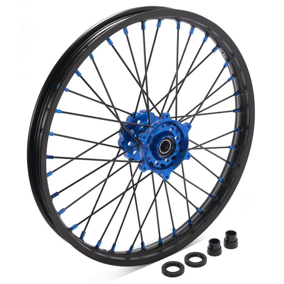 For YAMAHA 21"&19" CNC Spoked Wheels Rim Hub Set YZ125 YZ250 1999 00 01 ...
