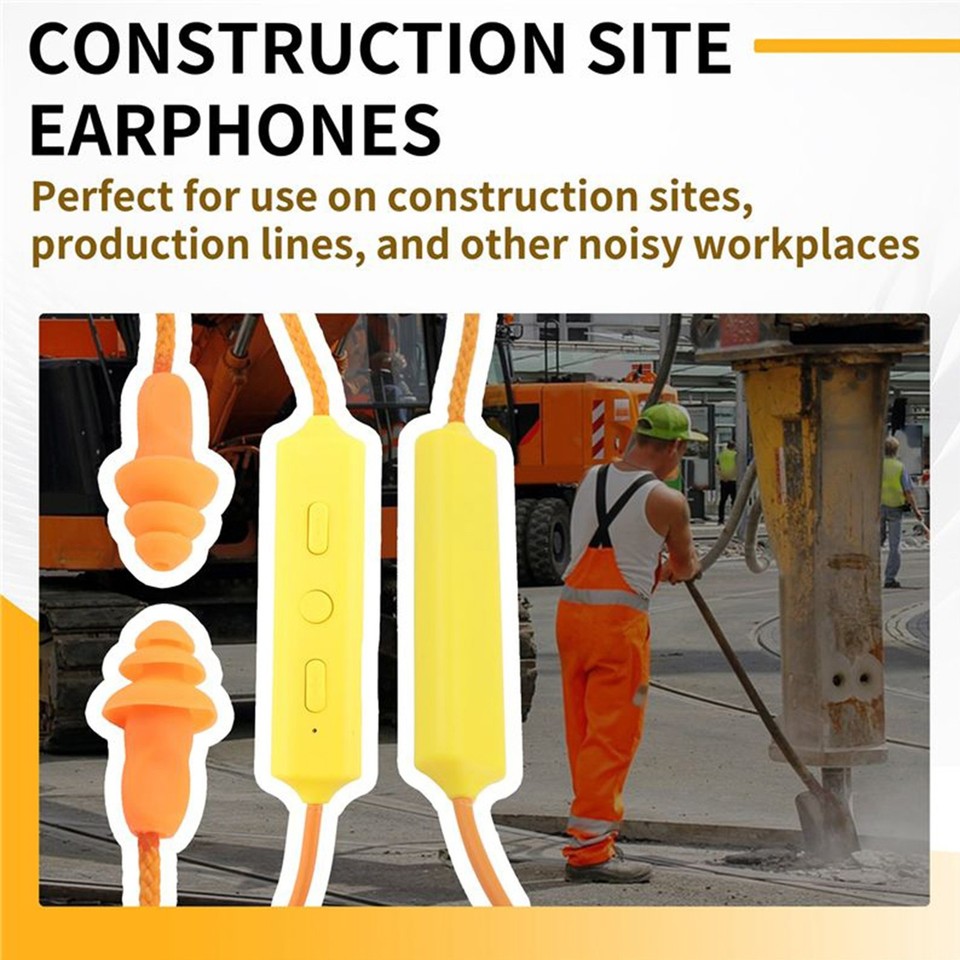 2X(Ear Plugs Bluetooth Headset Noise Reduction Earphone for Work ...