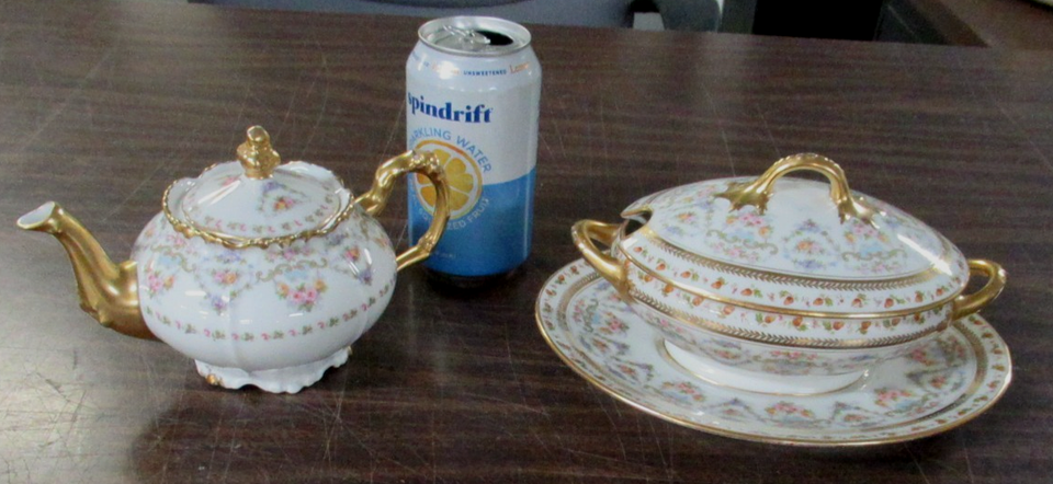 50 pcs Antique J.P. France Pouyat Limoges Gold Encrusted Garland Dainty ...