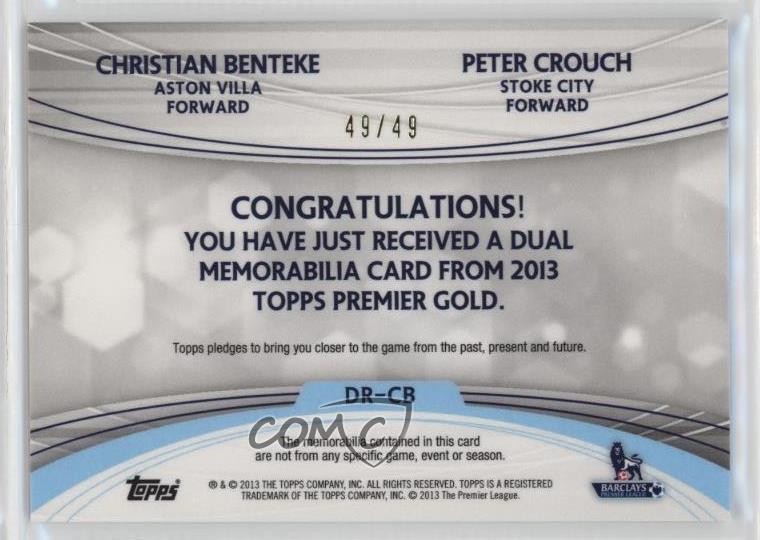 2013 English Premier Gold Dual Relics /49 Christian Benteke Peter ...