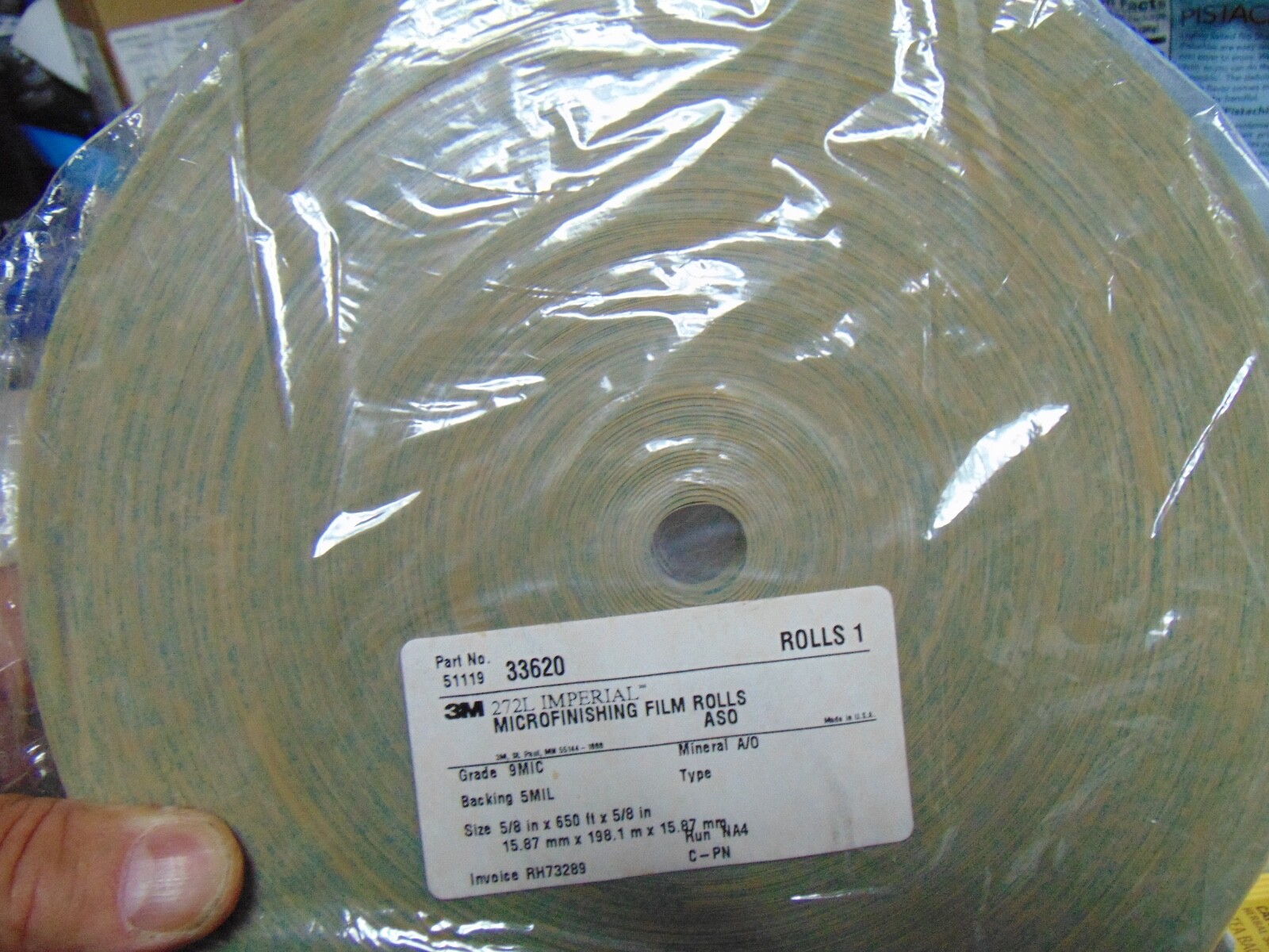 3M 51119 33620 272L Imperial Microfinishing Film Roll Grade 9MIC 5/8" x ...