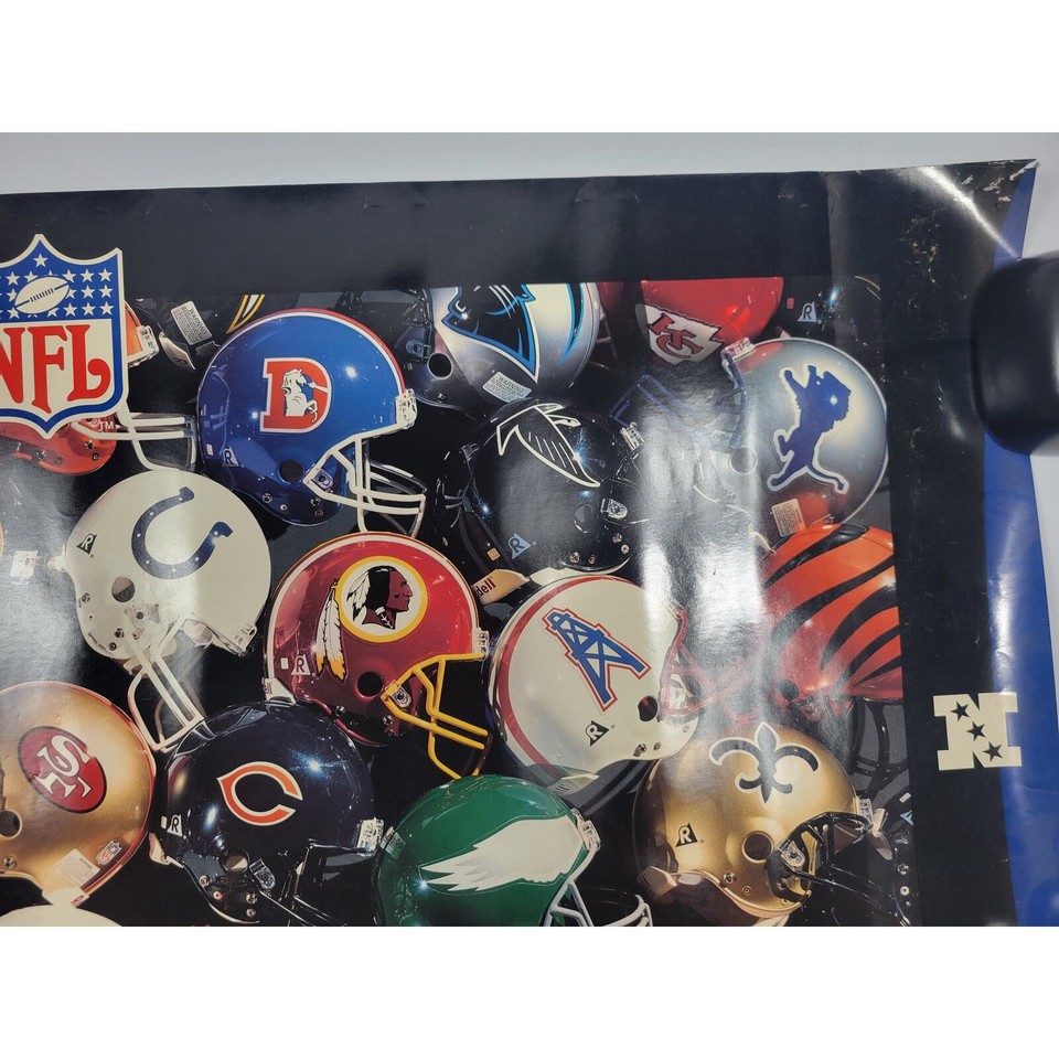 Vintage 90s 1995 NFL Football Helmets Teams Conferences Poster | eBay