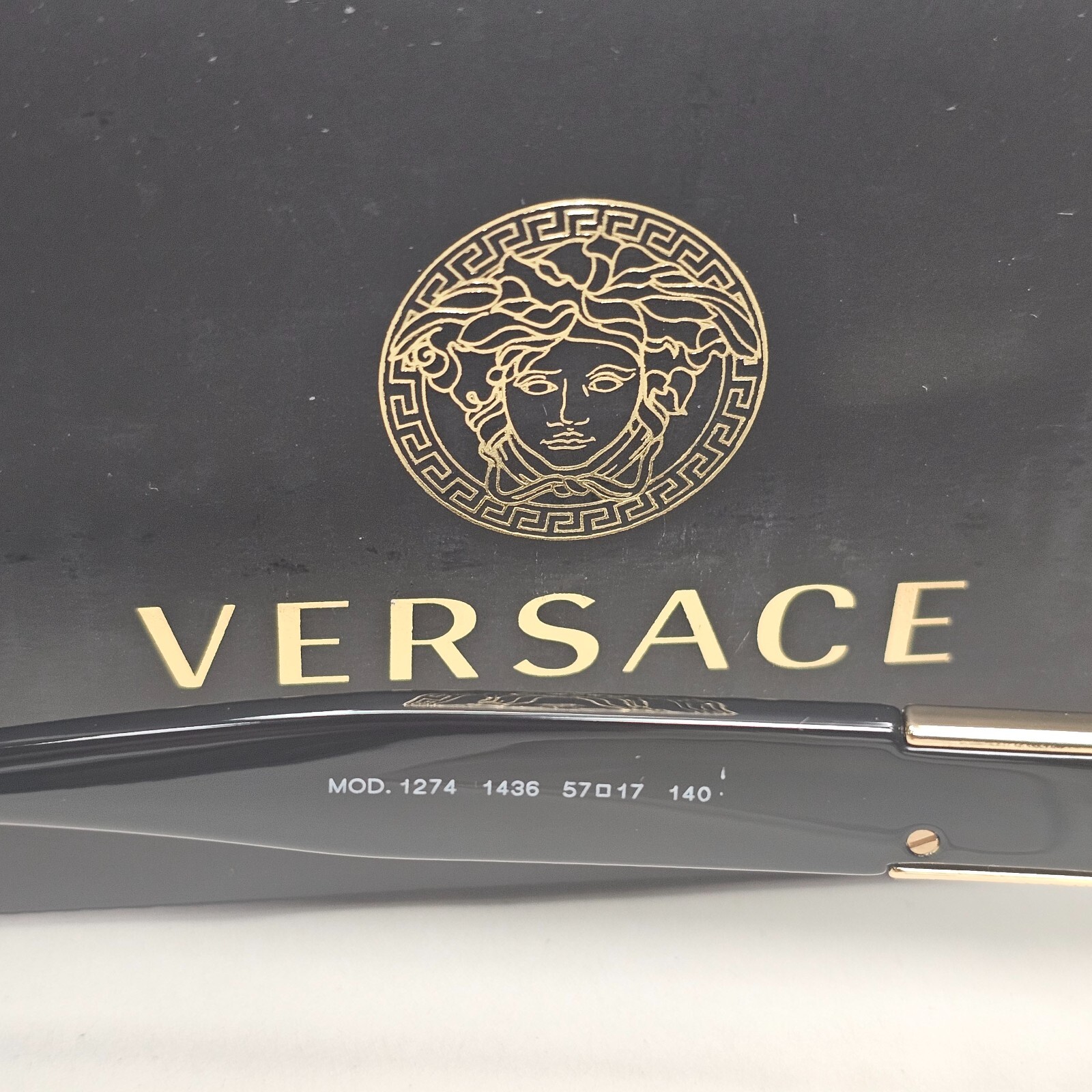 Versace Sunglasses Black Gold Medusa Square Metal MOD VE 1274 1436 57mm ...