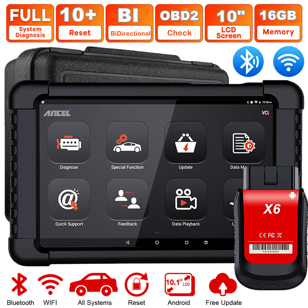ANCEL X6 Car Diagnostic Tool Bluetooth OBD2 Scanner Bi-directional Full ...