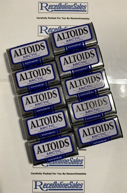 10 Empty Altoids Metal Tins Blue Peppermint Arctic Cool Mint | eBay