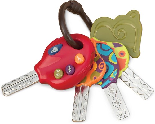 B. toys- LucKeys- Pretend Play Keys- 4 Textured Toy Keys for Babies ...