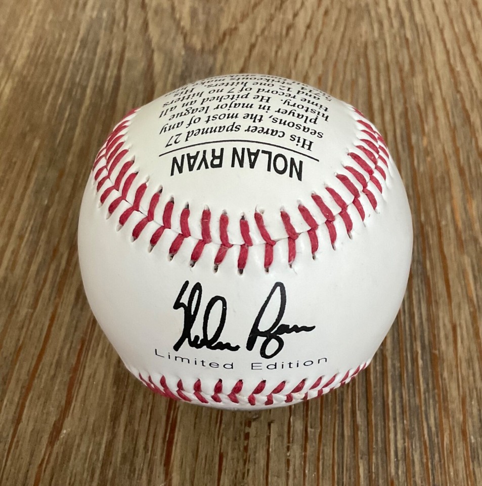 LOT OF 3 NOLAN RYAN FOTOBALL BASEBALLS - LIMITED EDITION - MENNEN - MLB ...