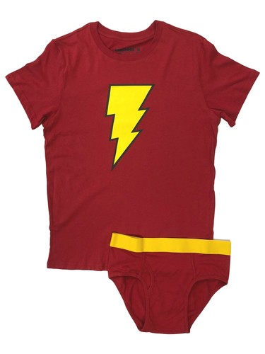 Underoos Mens Red Shazam T-Shirt Underwear Briefs Sleep Set | eBay