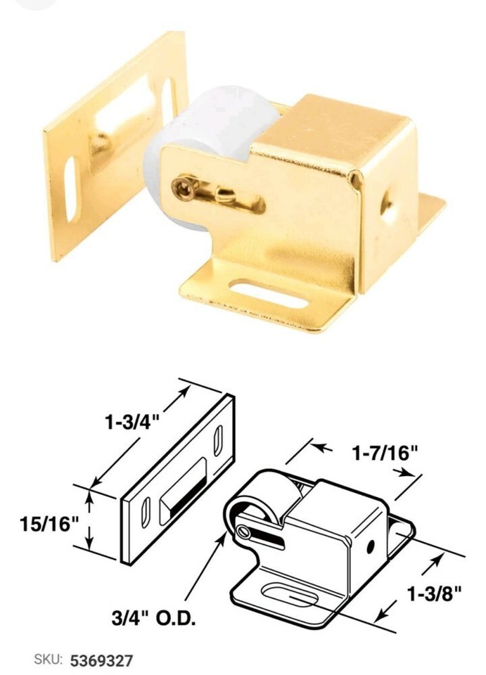 Spring loaded nylon roller Catch Cabinet Door Latch - brass | eBay