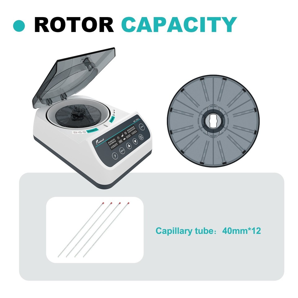 Microhematocrit Blood Centrifuge Machine Microcentrifuge w/ Hematocrit ...
