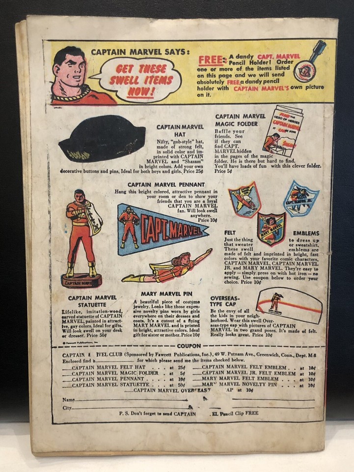 Marvel Family #2 Comic Fawcett Comics Golden Age Shazam Missing Pages ...