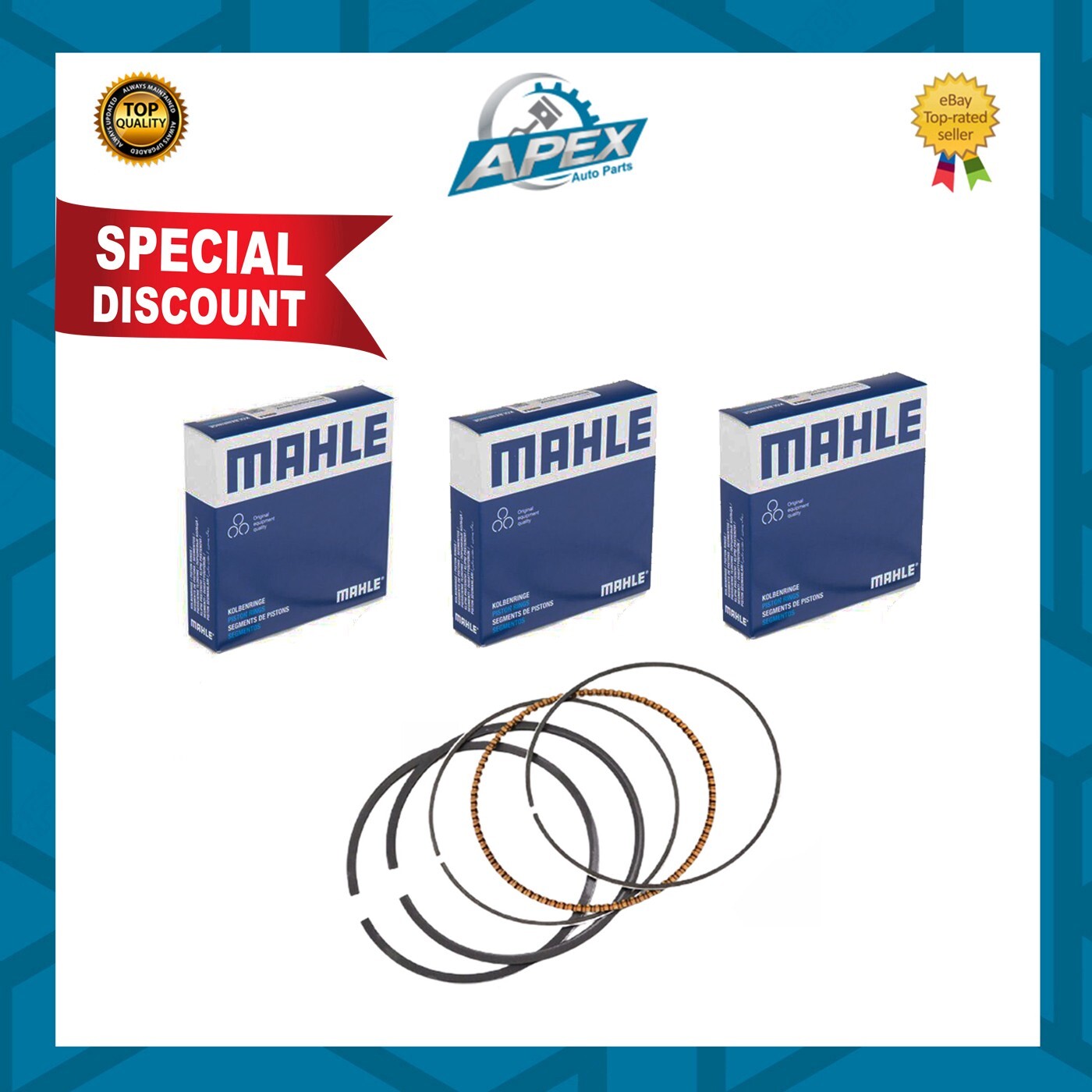 FORD ECOBOOST 1.0 PETROL M1CB M1DA M1DD M1DC DIESEL PISTON RING SET X 3 ...