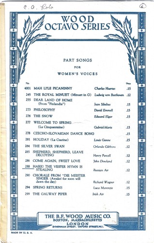 Hark The Vesper Hymn Is Stealing SAB Choral Thomas Moore C.F. Manney B ...