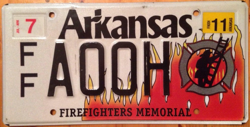 Arkansas Firefighter license plate Fire Fighter Rescue EMT Fireman EMS ...