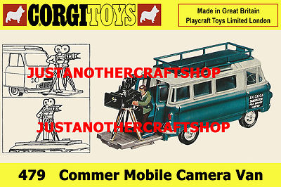 Corgi Toys 479 Commer Mobile Camera Van 1967 A3 Size Poster Leaflet ...