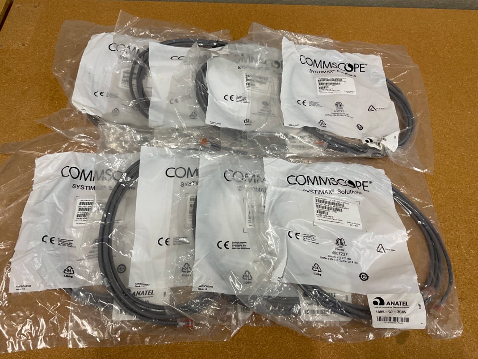 New Lot of 8 Commscope CPC3312-03F010 GS8E-DG-10FT Modular Patch Cord ...
