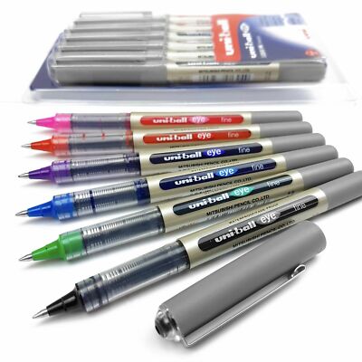UNIBALL EYE FINE UB-157 ROLLERBALL PEN MITSUBISHI - Wallet of 6 ...