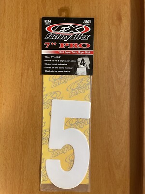 FACTORY EFFEX 7" WHITE #5 PRO NUMBER FOR NUMBER PLATE PART# FX02-4355 ...
