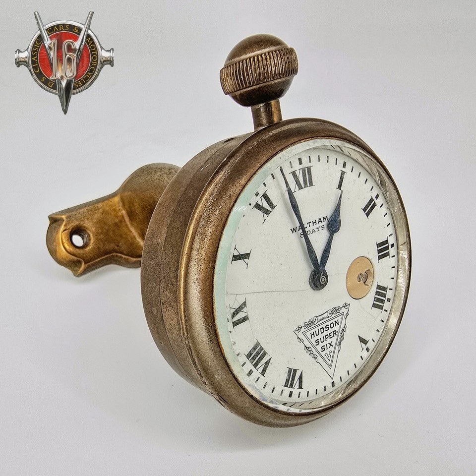 Antique 1920 Hudson Super 6 Dashboard Waltham 8Day Auto Clock w ...
