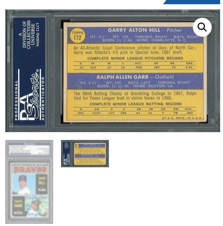 Ralph Garr Signed 1970 Topps RC #127 (PSA) Inscribed "1974 NL Batting ...