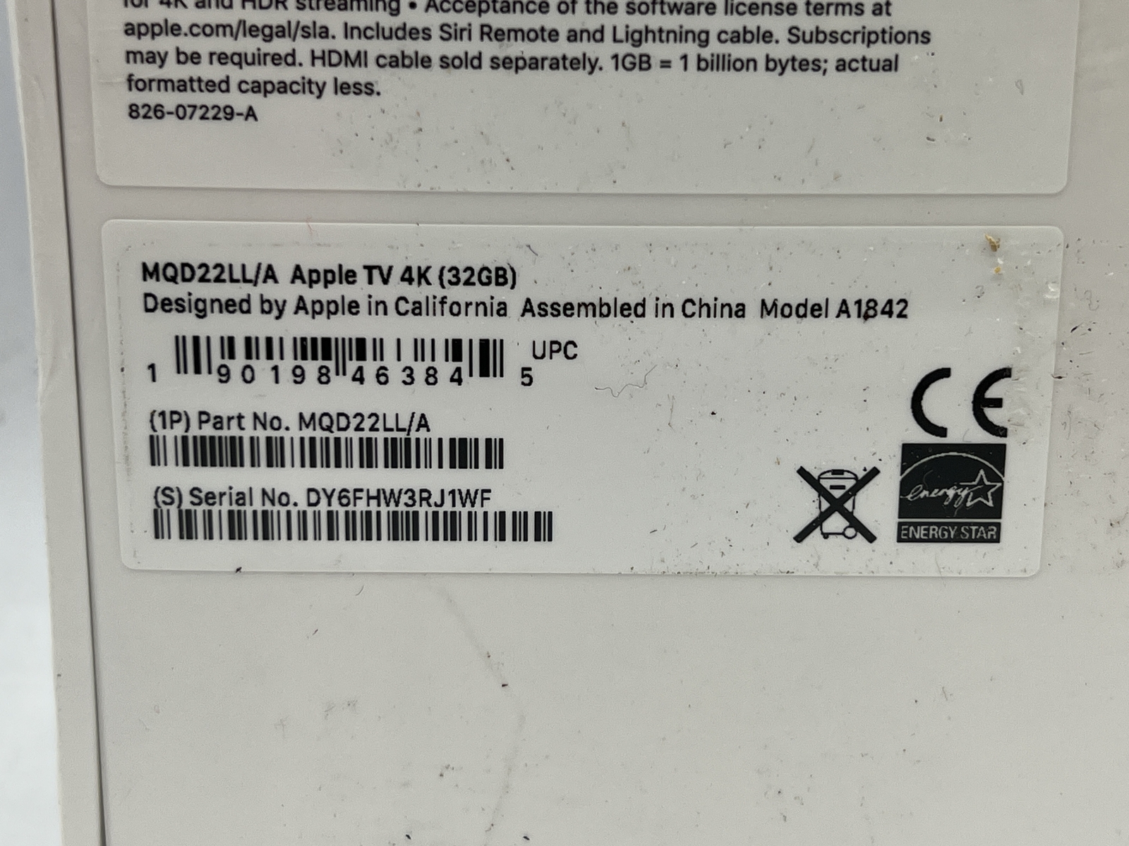 Apple TV A1842 MQD22LL/A 1st Gen 4K 32GB Media Streamer Sealed