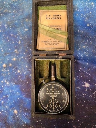 Vintage WWII US Navy Jaeger Tachometer Disk Speed Indicator with Orig ...