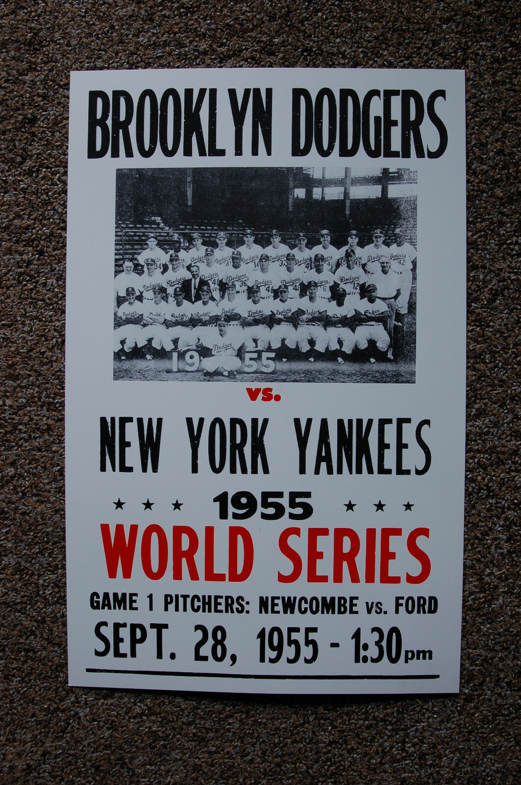World Series Poster 1955 Brooklynn Dodgers vs New York Yankees | eBay