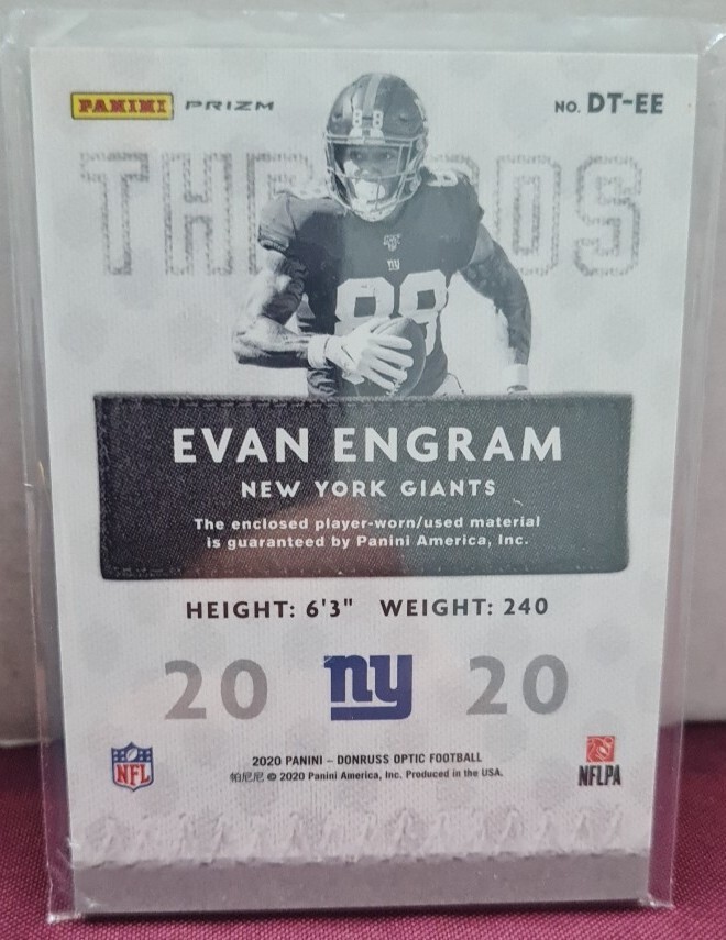 2020 Panini Donruss Optic Football Threads Evan Ingram Jersey Patch #DT ...