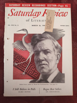 SATURDAY REVIEW March 26 1949 Robert Graves Elmo Roper Aldous Huxley | eBay