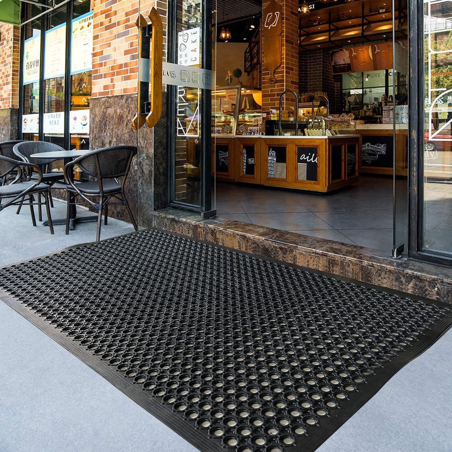 Uniboho Outdoor Rubber Floor Mats Anti-Slip Commercial Kitchen Mat