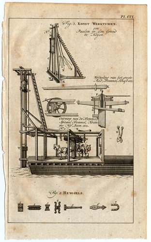 Antique Print-HINGE-PILE-DRIVER-Buys-1770 | eBay