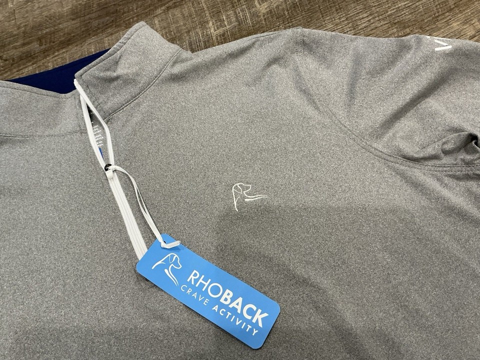 NWT RHOBACK Men’s LARGE Performance Q-Zip 1/4 Golf Pullover Glacier ...