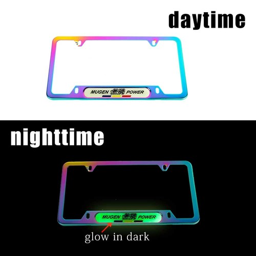 1Pcs JDM Mugen Glow In The Dark Green Logo Neo Chrome Metal License ...