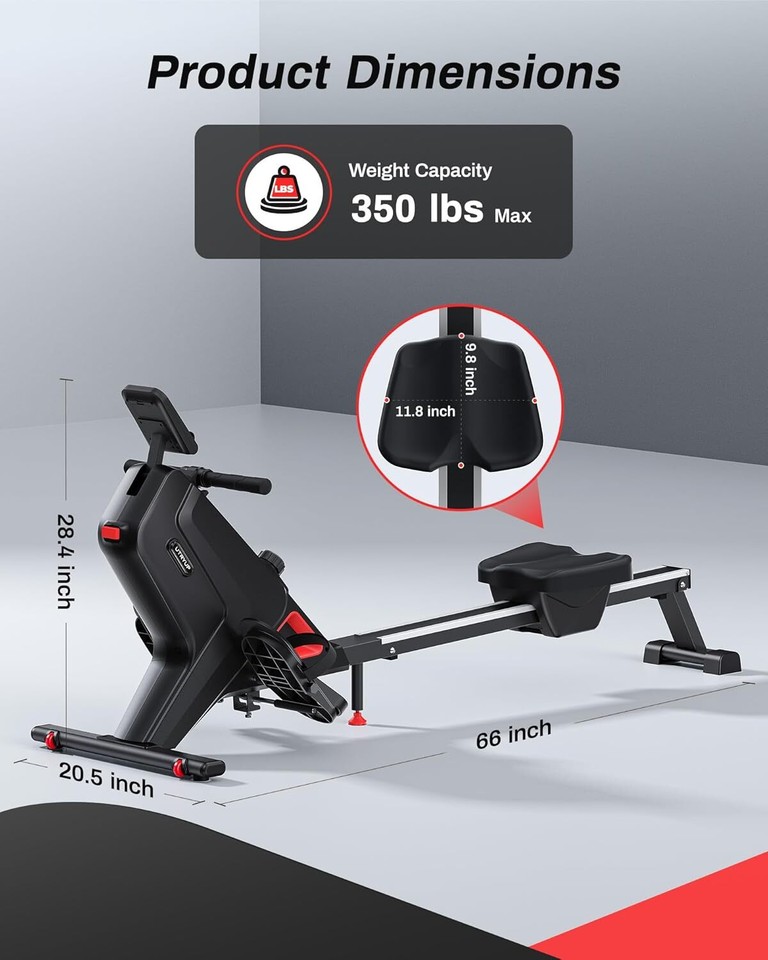 UTRYUP Magnetic Foldable Rowing Machines for Home Compact 350 LB Weight ...