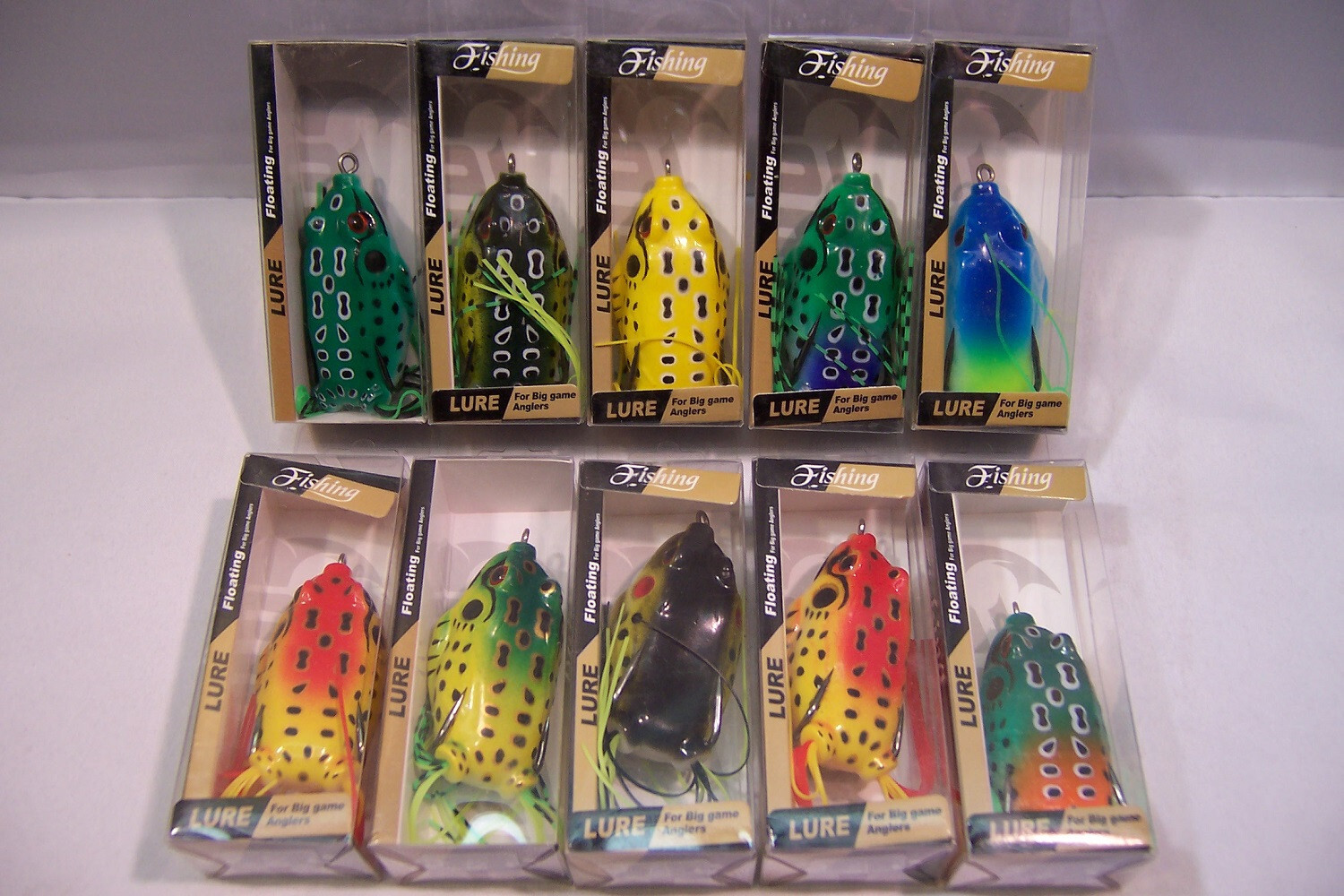 FISHING 10pc WEEDLESS FROG FLOATING LURES HOLLOW BODY TOPWATER 5.5cm 2 ...