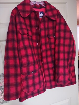 Woolrich Buffalo Plaid Mackinaw Hunting Jacket Heavyweight Wool Winter ...