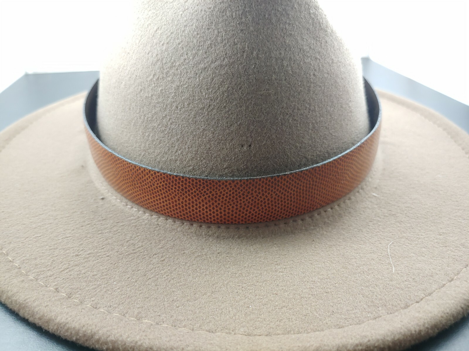 BROWN snake skin hatband hat band adjustable HANDMADE Western cowboy ...