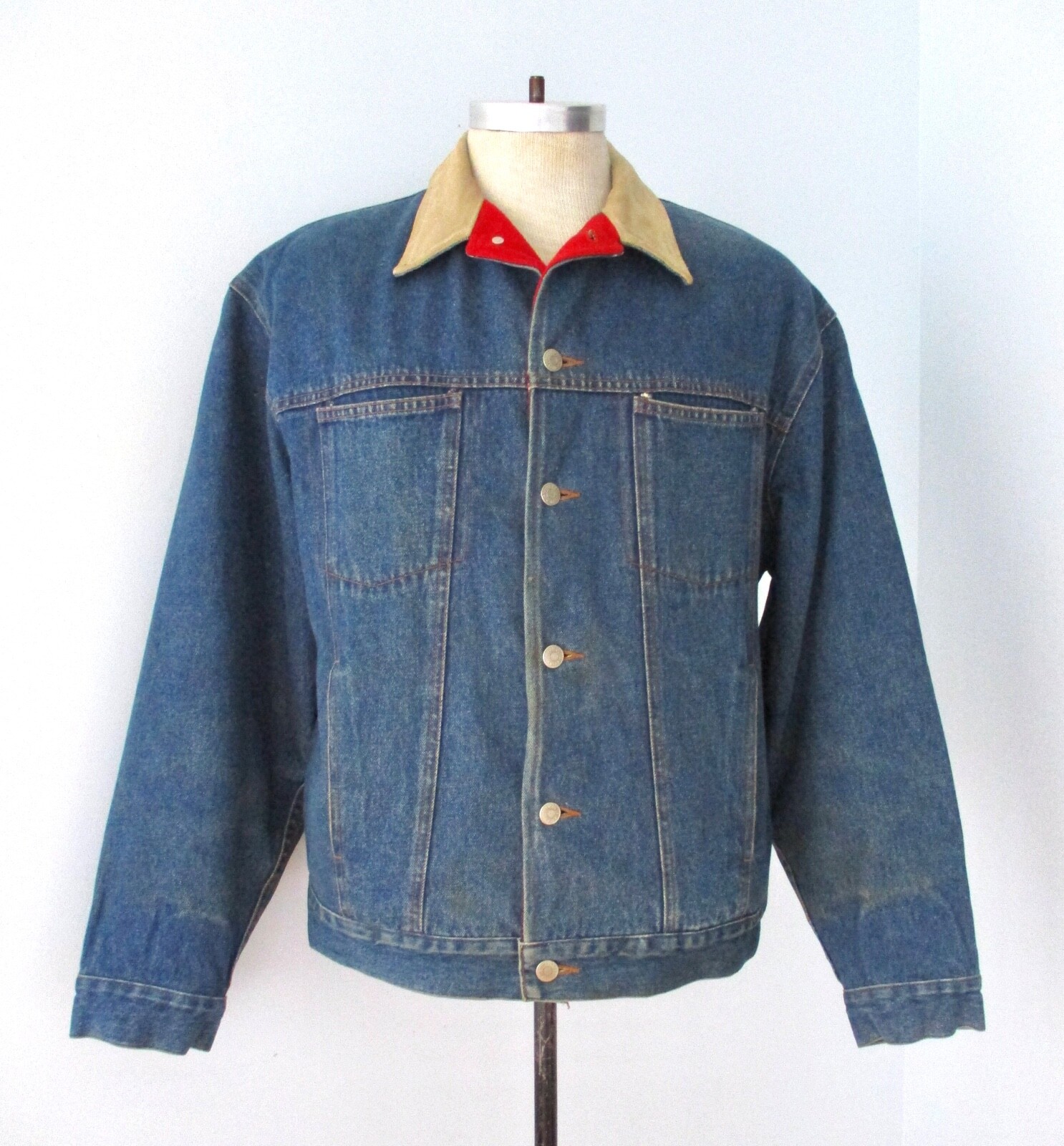 J Crew Oarsman Denim Jean Trucker Jacket Wool Blanket Lining Real Suede ...
