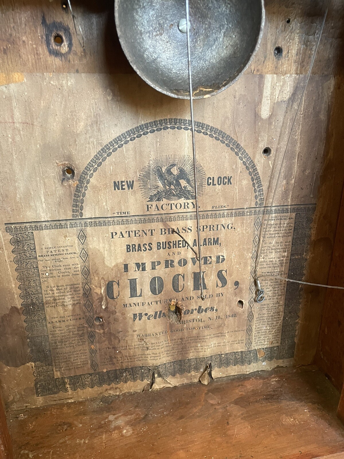 Rare Antique Early American Clock By Wells Forbes - Woodworks | eBay