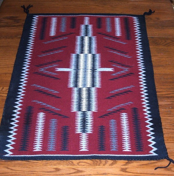Authentic Navajo Wool Weaving Tapestry 28x38" Handwoven Collectable by ...
