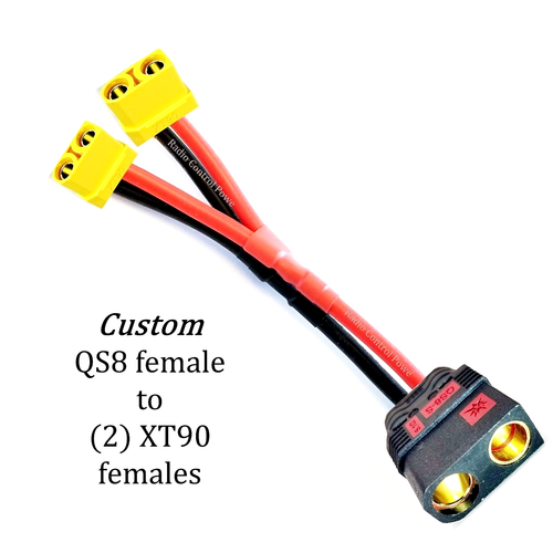 RCP-SPECIAL QS8 Female to (2) XT90 Females Parallel Harness 8 or 10 awg ...