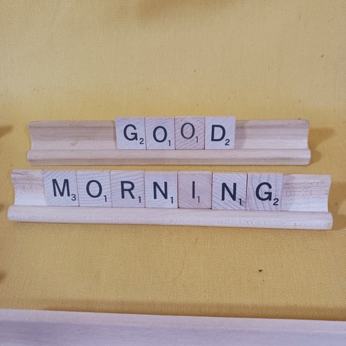 Scrabble Game Wood Racks Lot of 8 Wooden Letter Tile Holders Trays ...