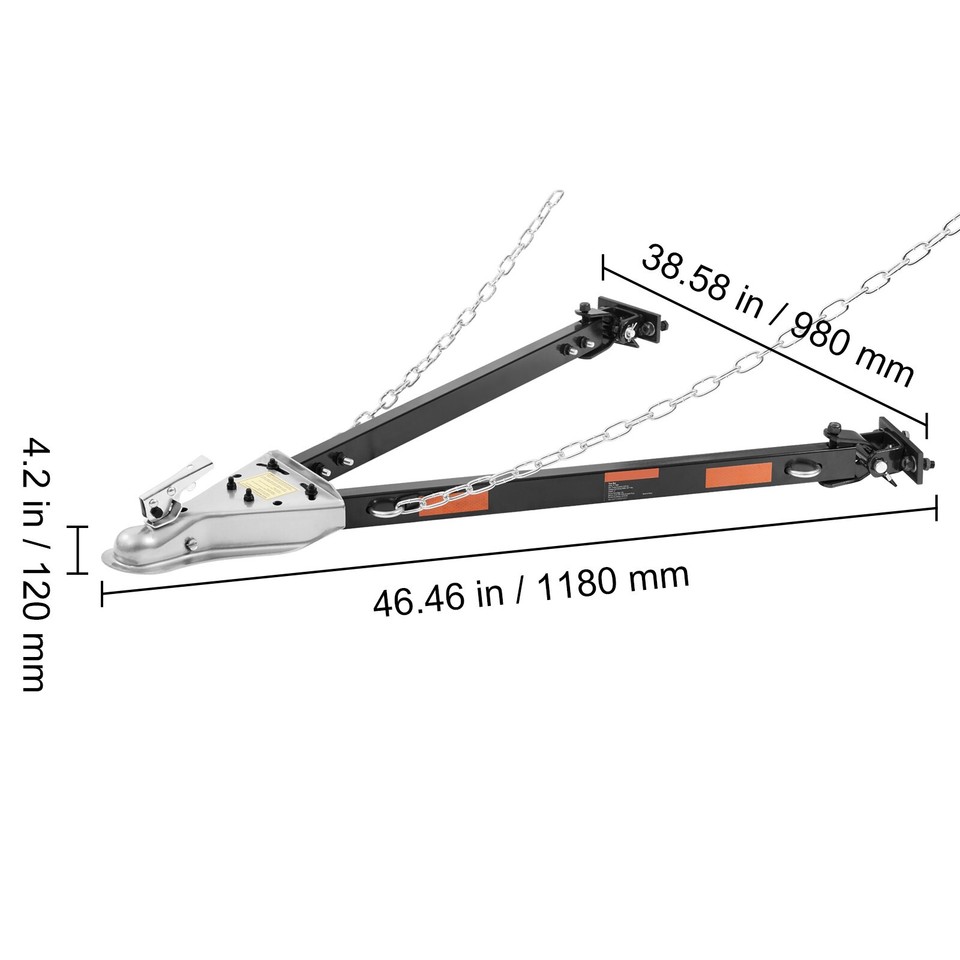 Uimoso Tow Bar Bumper Mount Tow Bar 5500 lbs Fits 2-inch Ball Hitch ...