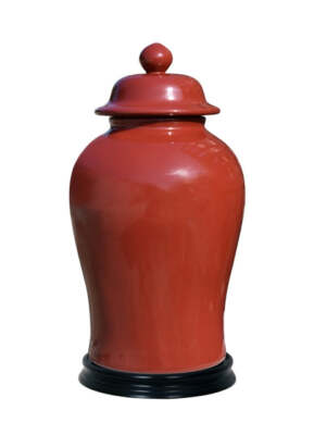 Red Large Porcelain Temple Jar 19" | eBay