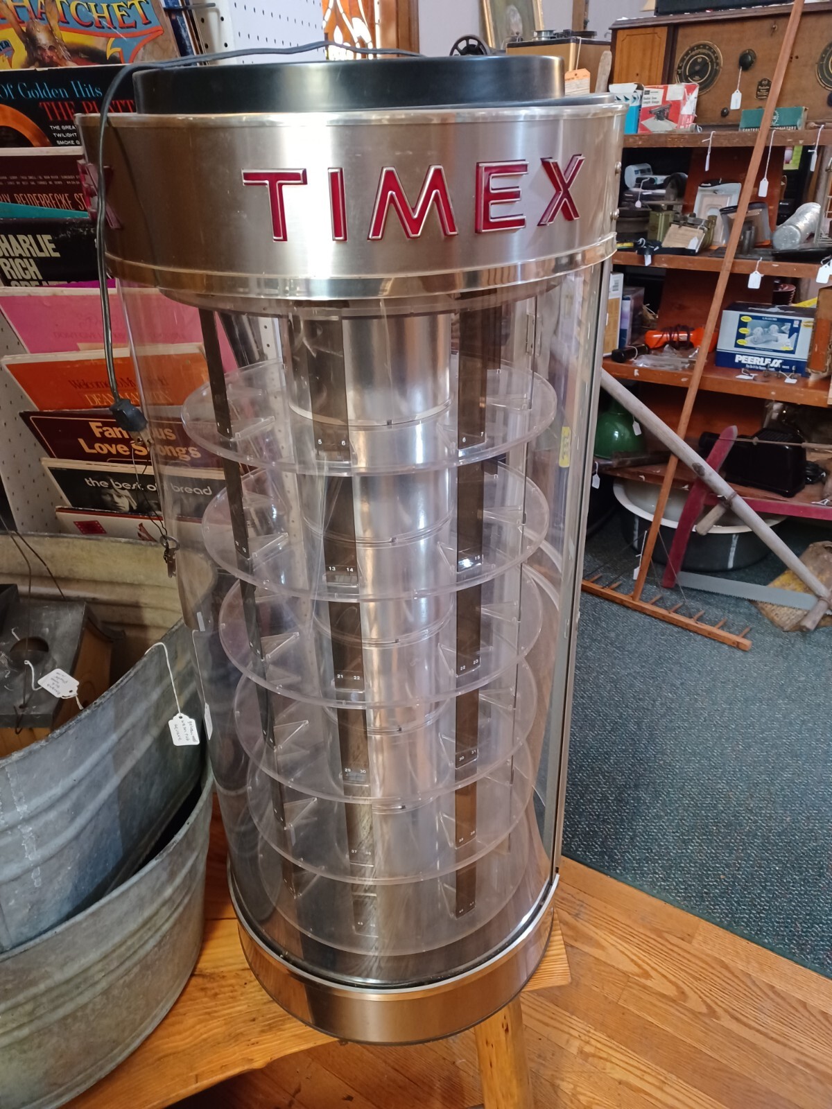1980s Timex Watch Counter Top Rotating Spinning Store Display Case 6 ...